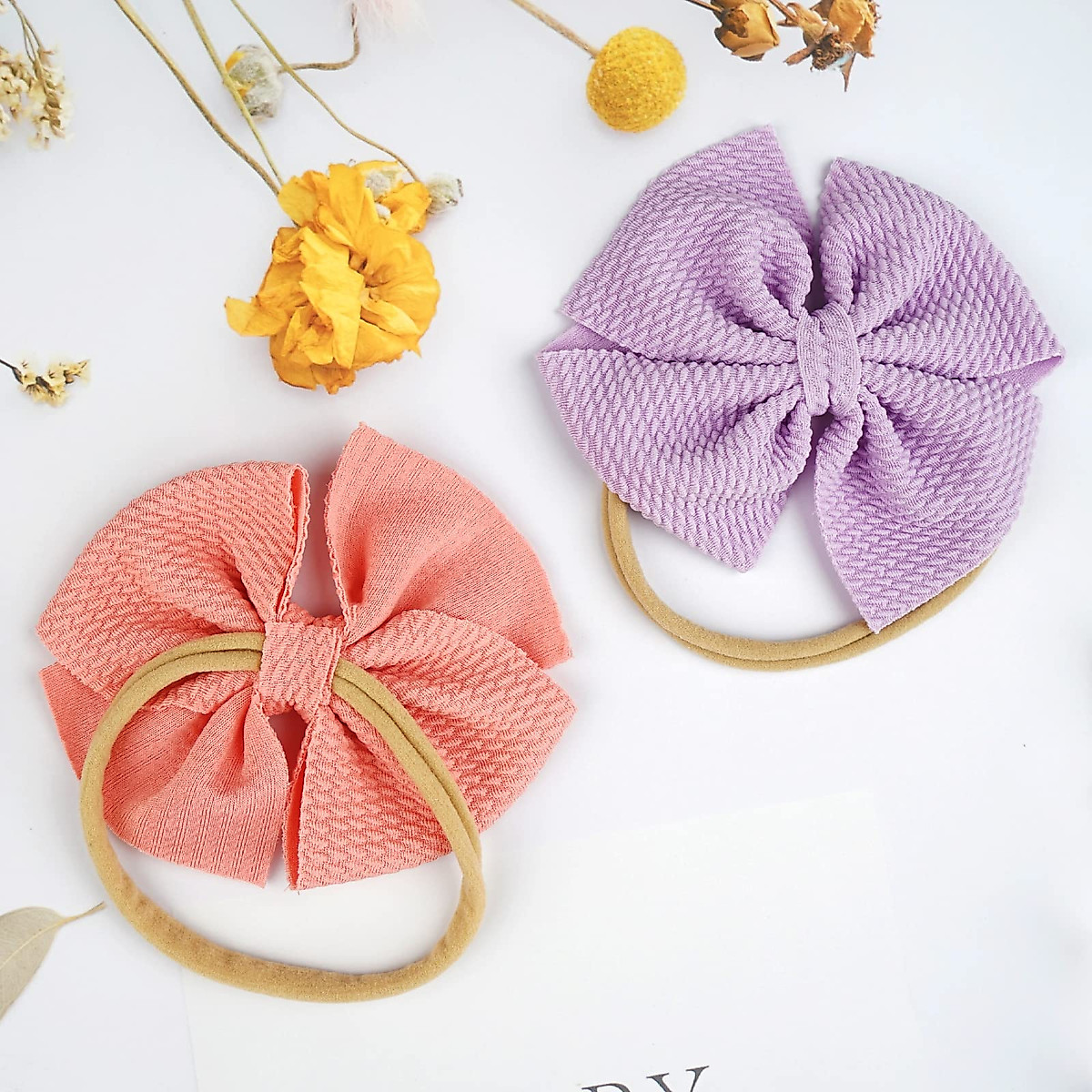 DED 30Pcs Hair Bows Nylon Headbands Super Stretchy Baby Hairbands Hair Accessories for Newborn Infant Toddler