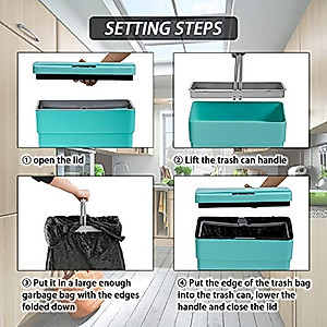 MGHH Trash Can, Automatic Garbage Can, Plastic Touch Free Waste Bins 13 Gallon/50 Liter with Lid for Bedroom, Bathroom,Kitchen, Office, Living Room, Bathroom-Blue