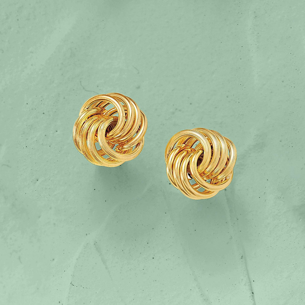 Ross-Simons Italian 14kt Yellow Gold Open Love Knot Earrings