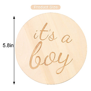 It'S A Boy/Girl Sign,Gender Reveal,Welcome Home Baby Shower Yard Sign (It'S A Girl (Single)),Newborn Photo Prop,The Perfect Round Wooden Welcome Baby Sign (it' a boy)