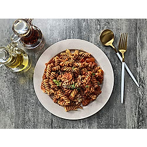 10 Inch Wheat Straw Flat Plastic Plates Set (6 Dinner Plates) - Dishwasher & Microwave Safe - Unbreakable Reusable Lightweight Eco Friendly & BPA Free Dinnerware - Dishes for Kids Toddlers & Adults