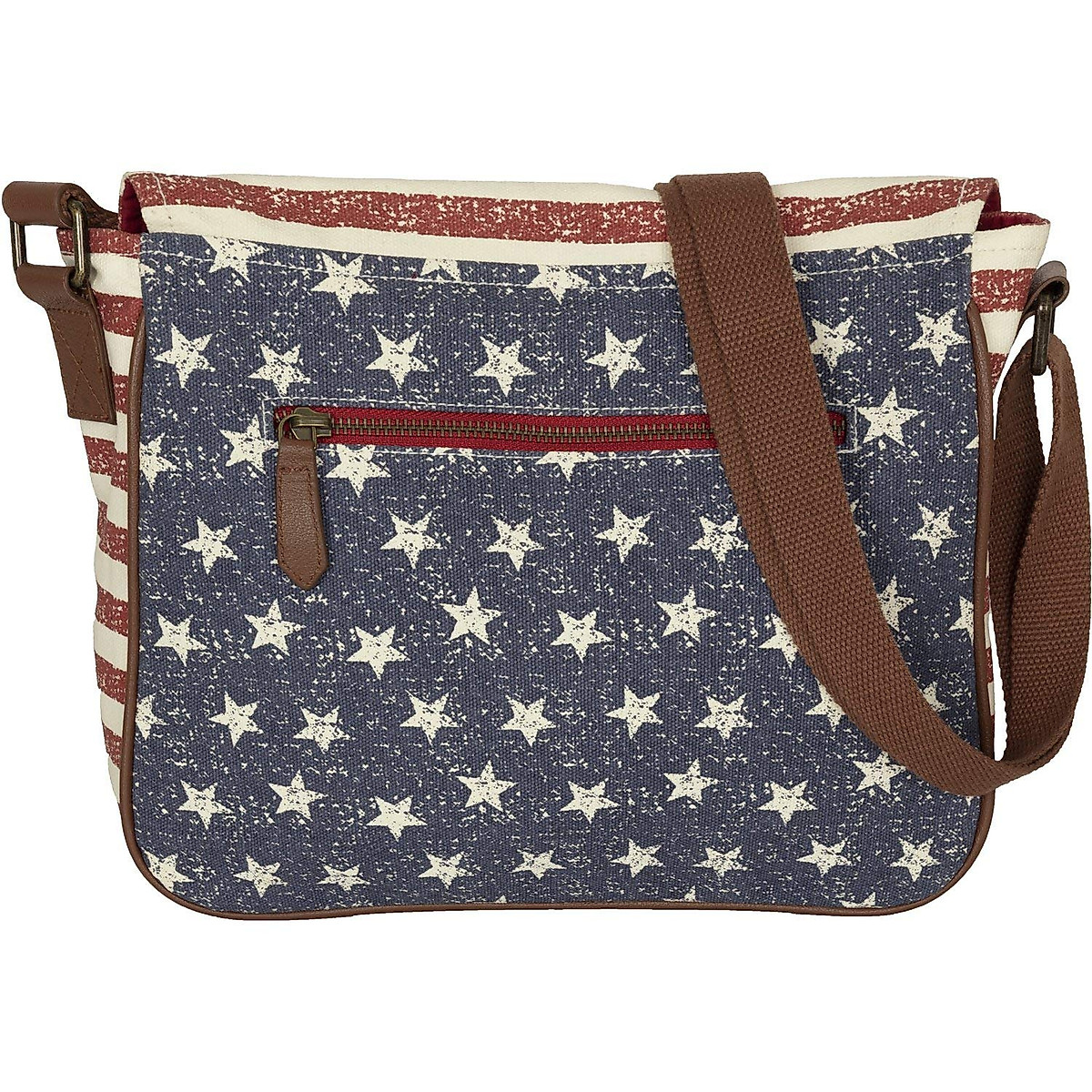 Bella Taylor American Dream Sleek Messenger Crossbody Purse Crossbody Bag; Red, Cream, and Navy