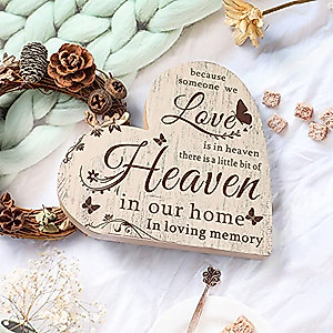 Sympathy Gift Bereavement Memorial Decor Sign Loss of Loved One Remembrance Sign Heart Memorial Present Condolence Sign Loss of Mother Father Sympathy Gift for Home Living Room Table Centerpiece Decor