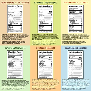 Mezcla Vegan Chocolate High Protein Bars, Gluten Free, Plant Based, Non GMO, No Dairy, 10g Protein, Healthy Snacks, 6 Flavor Variety Pack (8 Bars)