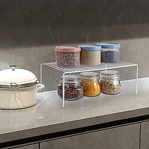 Redrubbit Medium (13 x 9. 4 Inch) Cabinet Storage Shelf Rack, Rustproof Kitchen Counter and Cabinet Shelf, Storage Rack Organizer for Kitchen, Fridge, Cabinet, Bathroom, Set of 2