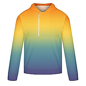 Hoodies for Men Zip Up Graphic Lightweight Athletic Sweatshirt Casual Long Sleeve Hooded Sweatshirts Pullover Tee cotton crewneck sweatshirt Yellow 2X