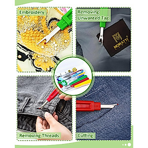 FIVEIZERO Seam Rippers for Sewing – 2 Big and 2 Small Stitch Remover Tools, Thread Ripper, Embroidery Removal Tool, with Needle Threaders, Thimbles, Tape Measure, Tailors Awl and Thread Snips