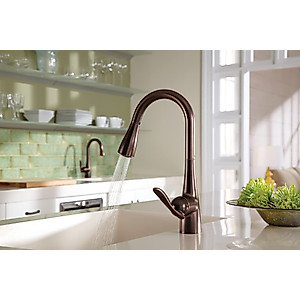 Moen 5995ORB Arbor One Handle High Arc Pulldown Bar Faucet with Reflex, Oil Rubbed Bronze, 0.375