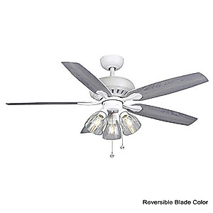 Hampton Bay Rockport 52 in. LED Matte White LED Ceiling Fan with Light kit