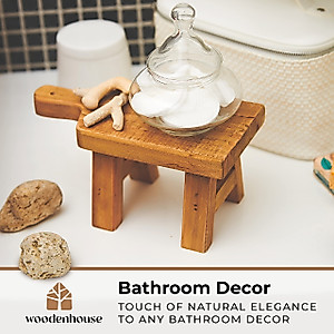 WOODENHOUSE LIFELONG QUALITY Wooden Stand - Rectangular Fir Wood Pedestal Stand for Kitchen, Bathroom, or Decor - Pre-Assembled, Sturdy, Easy Handle, Great Gift