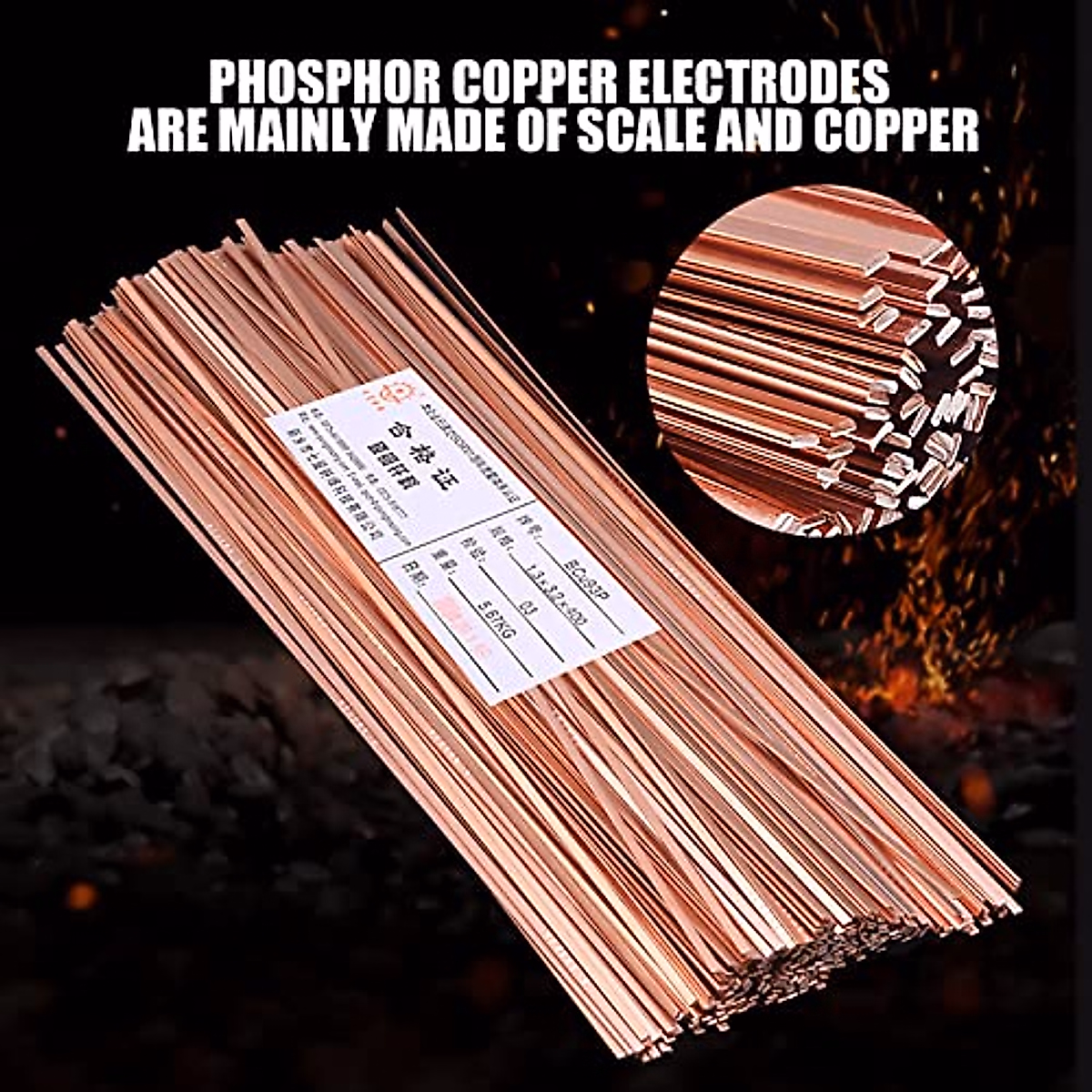 HIMNA PETTR Brass Welding Rod, Phosphorus Copper Electrode Welder Wire, Brass Welding Brazing Rods Have Good Fluidity and Can Flow into Joints with Small Gaps.