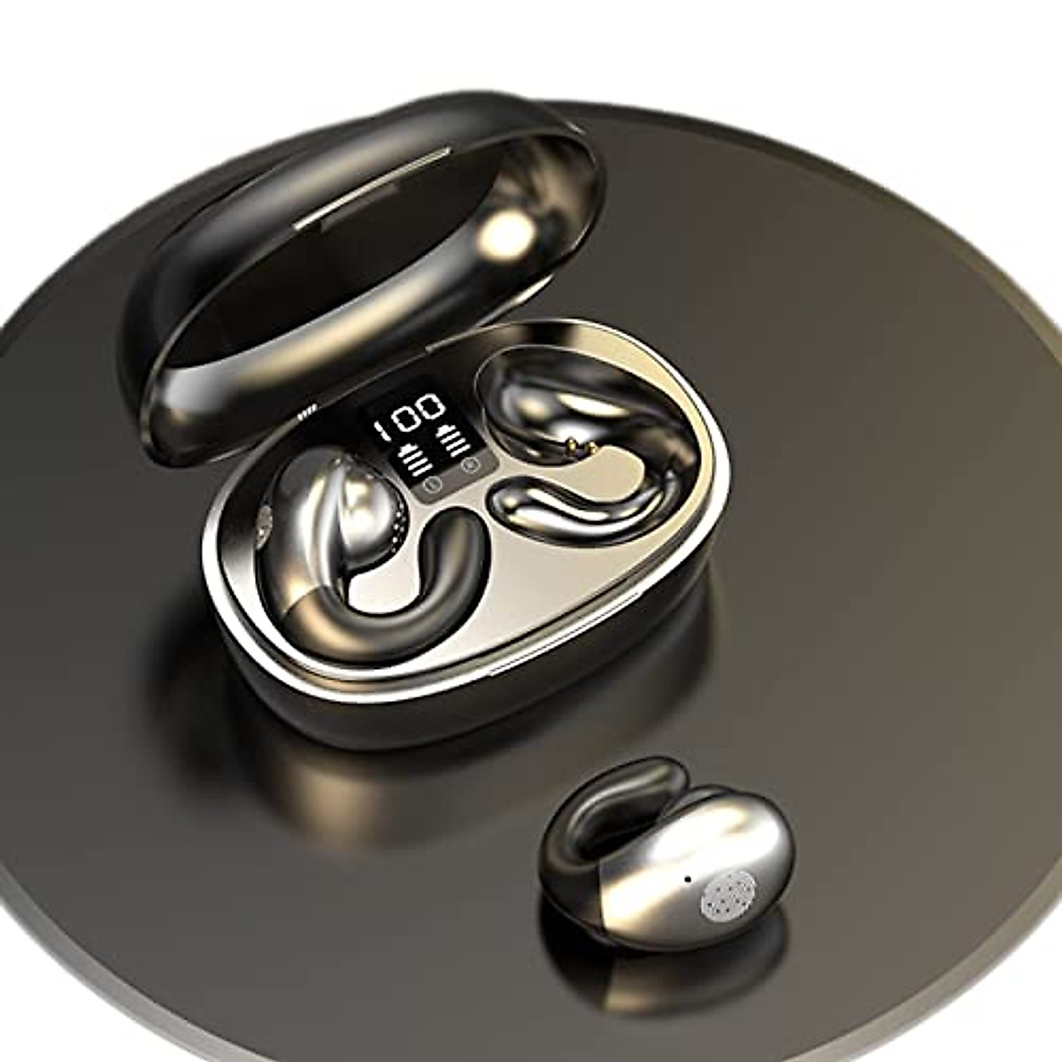 Open Ear Earbuds Sport Clip On Open Ear Headphones Bone Conduction Earbuds Cycling Running Workout Ear Buds Wireless Headphones Bone Conducting Earbud Gaming Gym Bluetooth Earbud Earphones