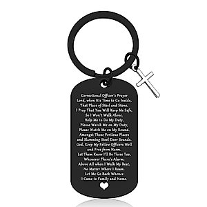 Vadaka Correctional Officer Gift Keychain Christian Gift Religious Jewelry from Correctional Officer Faith Present Christmas Birthday Present from Mom Wife