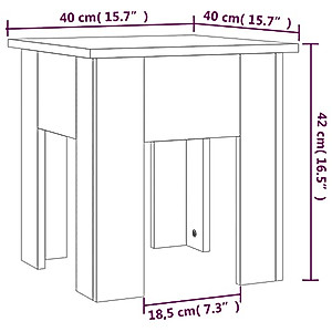 QJBSAVVA Coffee Table High Gloss White 15.7"x15.7"x16.5" Engineered Wood,Floor Standing Table Table for Living Room Cocktail Table Suitable for Meeting Rooms, Reception Rooms, Offices