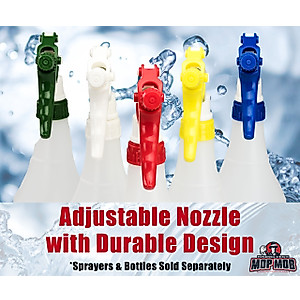 Mop Mob Leak-Free Chemical Resistant Spray Head and 32 oz Bottle 5 Pack Heavy-Duty Industrial Sprayer With Low-Fatigue Trigger and Nozzle for Auto/Car Detailing, Window Cleaning and Janitorial Supply