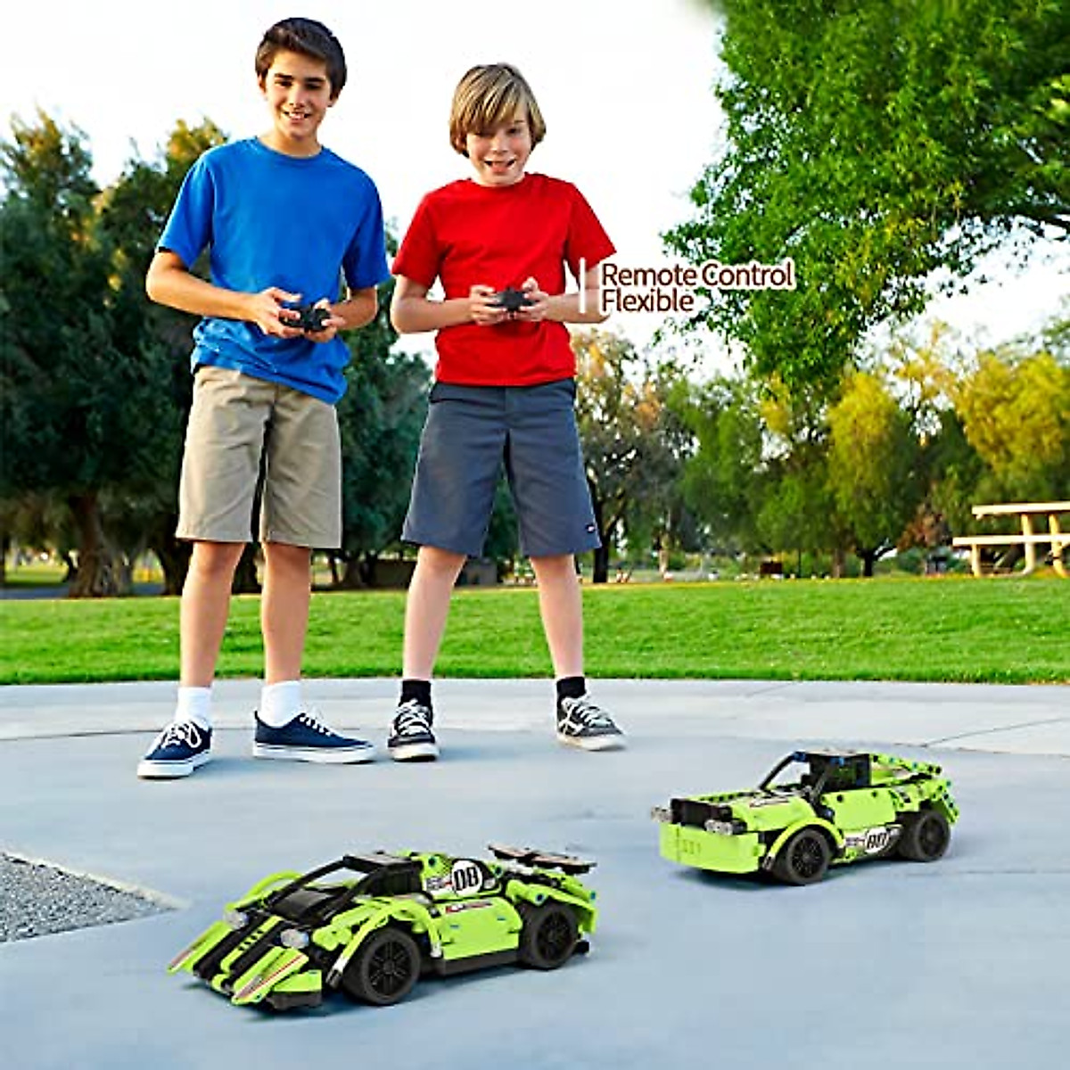 GAMZOO STEM Building Toys for Kids with 2-in-1 Remote Control Racer Snap Together Engineering Kits Early Learning Racecar Building Blocks and Off-Road Best Gift for 6 7 8 and 9＋Year Old Boys and Girls