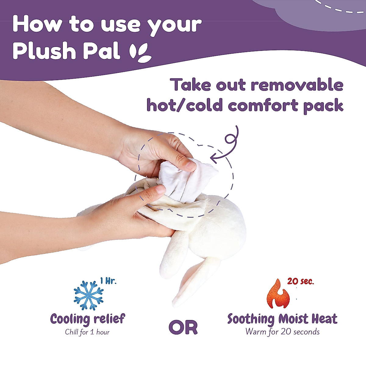 WILD BABY Rabbit Bunny Stuffed Animals, Warmie for Kids, 10 Inch, Microwavable, Heatable Clay Beads, Squishmallow Plush Pal with Dried Lavender Aromatherapy, Soft & Cuddly