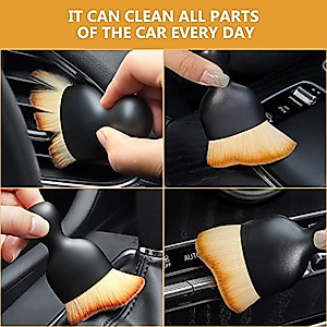 Rednow Car Interior Cleaning Tool Brush with Cover,Car Brush Car Detailing Brushes Interior Duster,Auto Interior Soft Bristles Cleaning Car Detailing Brush Dusting Tools,Scratch Free (2Pcs)