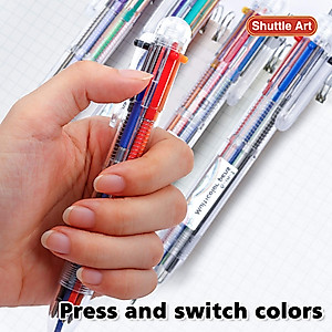 Shuttle Art Multicolor Pens, 23 Pack 6-in-1 0.7mm Retractable Ballpoint Pens for Office School Supplies Students Children Gift