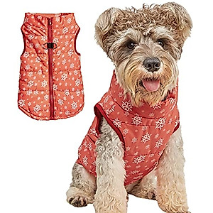 Jecikelon Small Dog Winter Coat Windproof Warm Puppy Jacket Zip Up Dog Snowproof Vest with D-Ring (Medium, Y04 Red2)