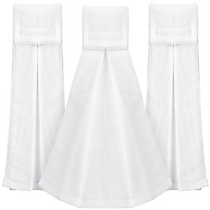 Moukeren 3 Pcs Football Field Towel Closed Loop Football Accessories Cotton Football Towel Sports Towel Sweat Towel with Hook and Loop Fastener for Football, Golf, Gym (White)