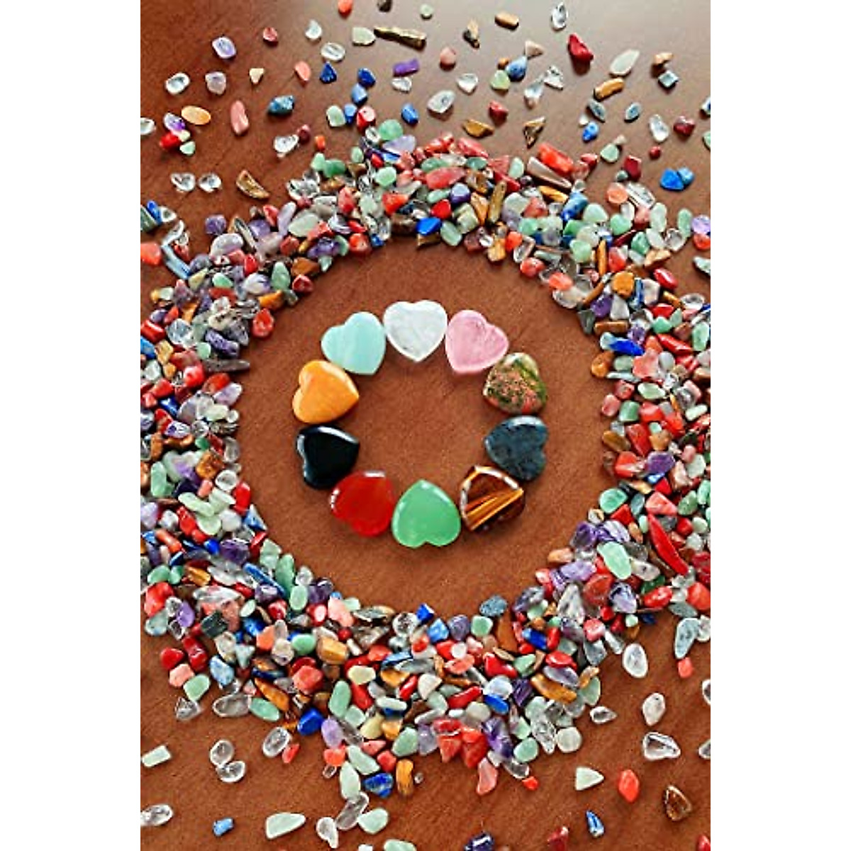 10 PCS Heart Crystals Stones Healing Crystal Palm Natural Polished Love Shaped Gemstones Rose Quartz Amethyst Assorted Set Bulk Wholesale Reiki Energy Balancing Meditation Gift