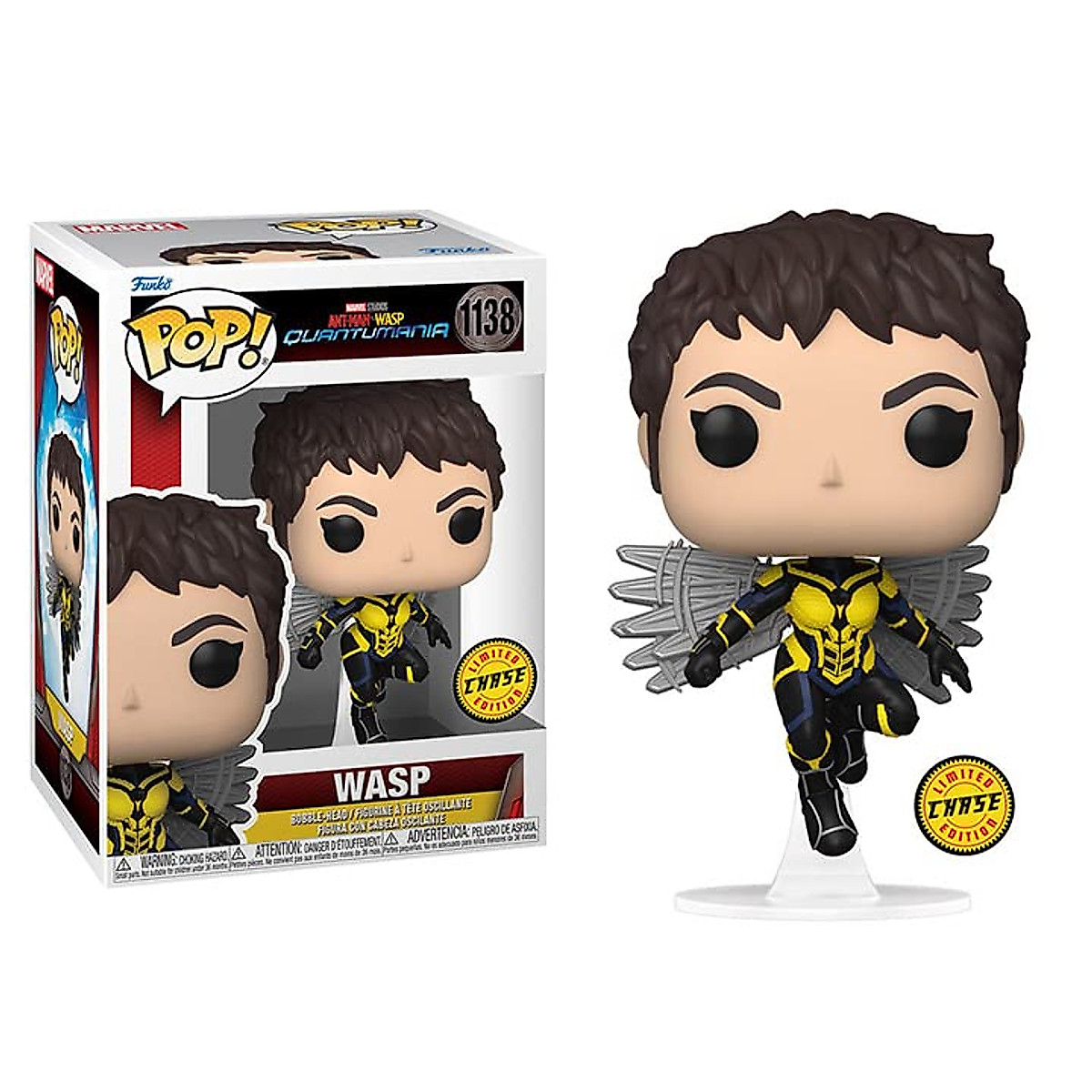 POP Marvel: Ant-Man and The Wasp: Quantumania - Wasp Limited Edition Chase Funko Vinyl Figure (Bundled with Compatible Box Protector Case), Multicolor, 3.75 inches