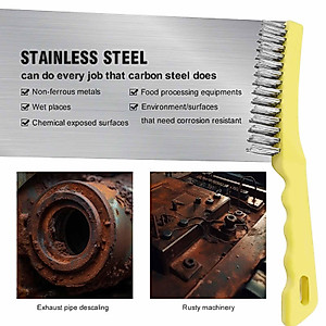 2 Pcs Stainless Steel Wire Brush, Wire Brushes for Cleaning Rust Heavy Duty Rust Remover for Metal Welding Wire Brush with Curved Handles 11 Inch for Rust Removal, Deburring, Surface Preparation