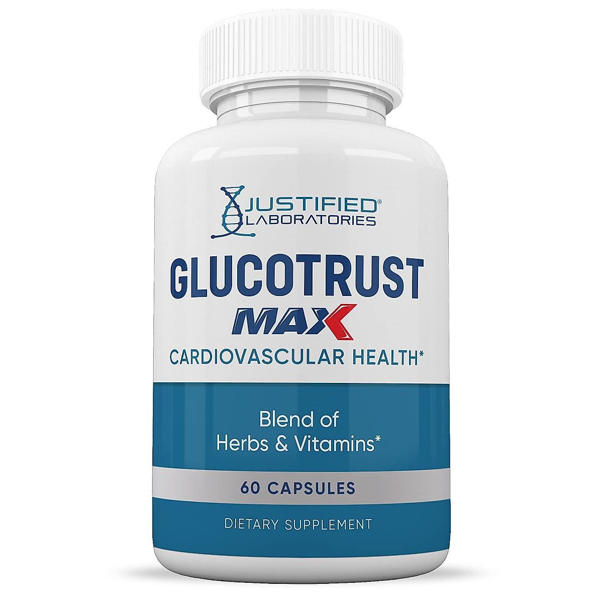 Justified Laboratories (2 Pack) Glucotrust Max 1295MG Formula Supplement Pills 120 Capsules