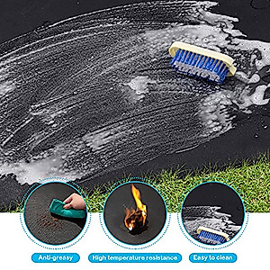 Cvtayn Under Grill Mat 48 ×30 Inch for Outdoor Charcoal, Flat Top, Smokers, Gas Grills.Oil-Proof and Water-Proof BBQ Fireproof Mat Protects Deck Grass, Indoor Fireplace Mat