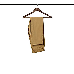 30 Pack Solid Wooden Suit Hangers with Non Slip Bar and Precisely Cut Notches - 360 Degree Swivel Chrome Hook - Vintage Finish Super Sturdy and Durable Wood Hangers