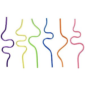 Amscan Assorted Colors Plastic Silly Straws (Pack of 36) - Perfect Party Favor Accessory, Unique Fun Drinking Experience