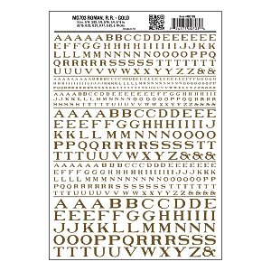 Woodland Scenics Roman Letters, Gold WOOMG703