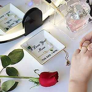 Mothers Day Gifts for Wife Gifts from Husband, Happy Anniversary - Romantic Wife Gifts for Her Wife, Best Wife Mothers Day Birthday Gifts, Ring Dish Holder, Jewelry Tray, Trinket Dish, I Love You More