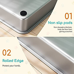 LIHONG Stainless Steel Cat Litter Box,Large Metal Litter Box for Small Large Cats Kitty Rabbits,No Smell,Non Stick,Easy to Clean(15.7" L x 11.8" W x 4" H,S)