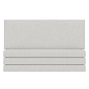 Jaxx Panelist Modern Padded Headboard – Set of 4 Wall Mounted Panels - Queen, Limestone Grey Microvelvet