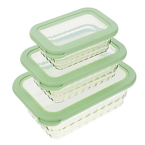 ULTECHNOVO 6 Pcs Kitchen Storage Box Fruit Food Container Stackable Fridge Drawer Grain Storage Case Candy Nuts Container Food Organizer Rifgerator Organizer Bins Snack Storage Case Pp