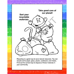 ZOCO - Keep Our Environment Clean - Kids Coloring Books (25 Bulk Pack, Without Crayons) - Conservation, Recycling - Earth Day Supplies - Educational Activities for Kids