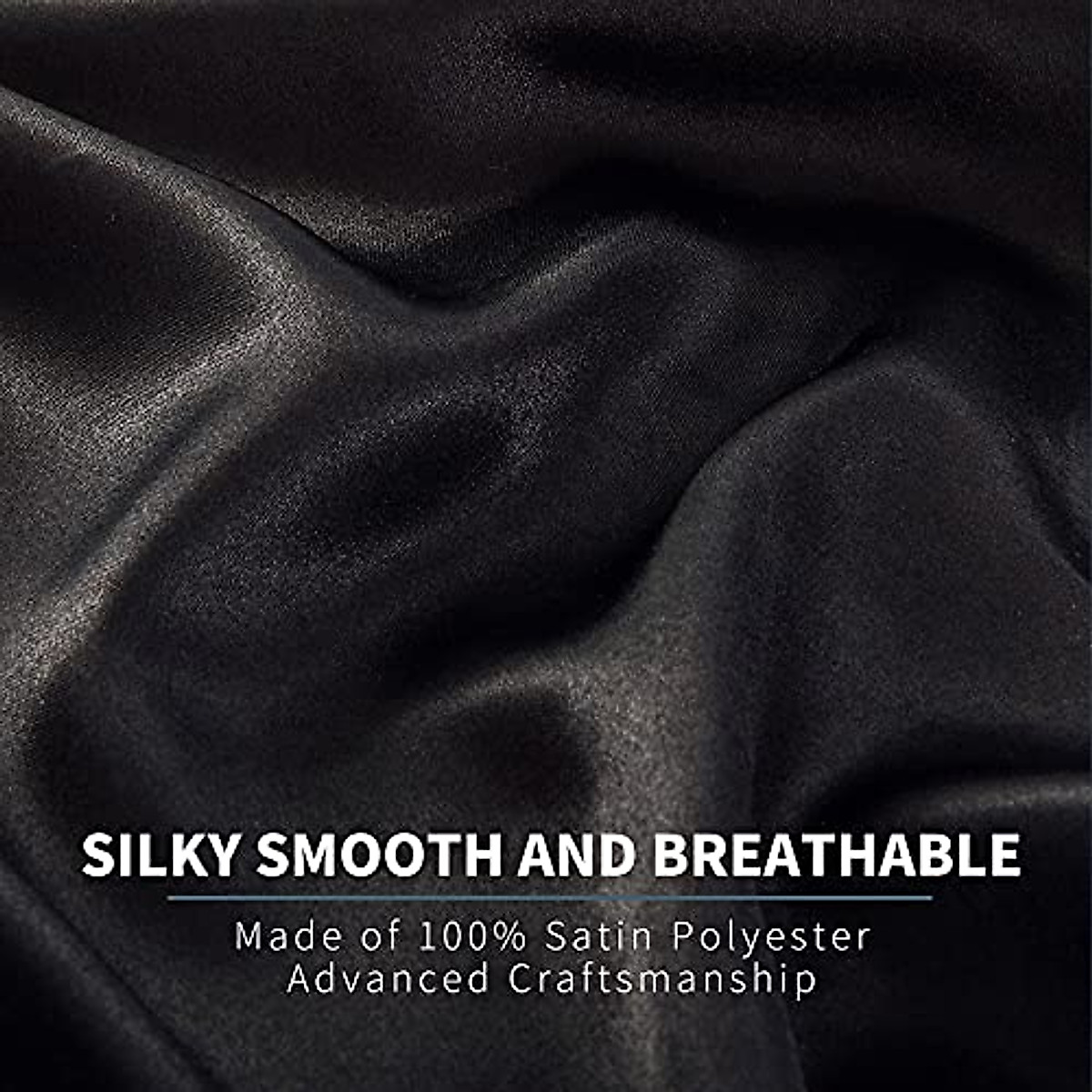 P Pothuiny 6-Piece Queen Satin Sheets Luxury Silky Black Satin Bedding Sheet Set, 1 Deep Pocket Fitted Sheet + 1 Flat Sheet + 4 Pillow Cases