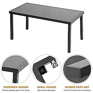 Acquire 4 Pieces Patio Furniture Set Outdoor Garden Patio Conversation Sets Poolside Lawn Chairs with Glass Coffee Table Porch Furniture