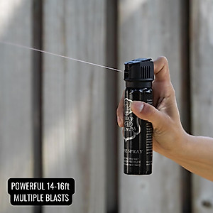 Police Magnum Pepper Spray Nylon Holster Combo Pack- Maximum Heat Strength- 16ft Range- Proudly Made in The USA (4oz FT Stream Nylon Holster)