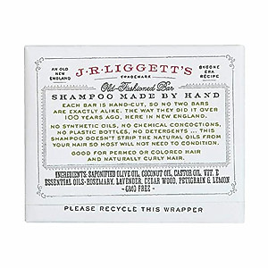 J·R·LIGGETT'S All-Natural Shampoo Bar, Herbal Formula - Supports Strong and Healthy Hair - Nourish Follicles with Antioxidants and Vitamins - Detergent and Sulfate-Free, One 3.5 Ounce Bar