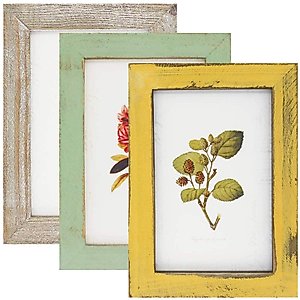 Yokoke 4x6 Inch Rustic Picture Frames - Farmhouse Distressed Frames 100% Reclaimed Wood Photo Frames for Tabletop or Wall Mounting - Vertical & Horizontal - Home Office Gallery Decor - 3 Pack