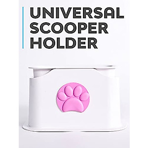 iPrimio Universal Cat Litter Scooper Holder - Durable with Heavy Scoopers Holding Stability - Kitty Litter Box Accessory - Works with All Plastic and Metal Cat Litter Scoops - Four Color Options