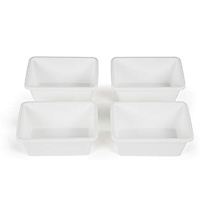 Humble Crew, White Small Plastic Storage Bins, Set of 4