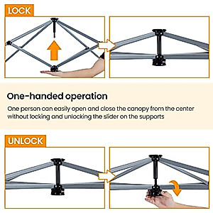 Yaheetech Pop Up Canopy Tent with Backpack, 10 x 10 Base Portable Easy One Person Set-up Folding Shelter Compact Slant Leg Lightweight Canopy, White