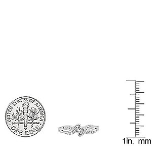 Dazzlingrock Collection 0.15 ctw Round White Diamond Swirl Bypass Split Shank Ring for Women in 925 Sterling Silver Size 7