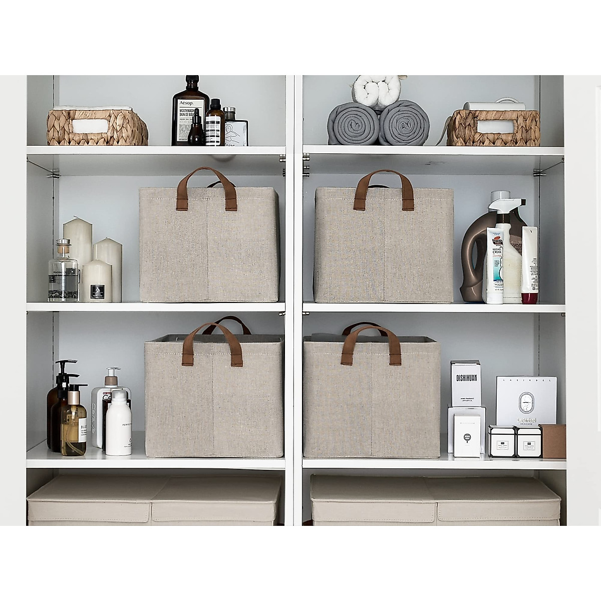 StorageWorks Storage Baskets for Shelves and Closet Storage Bins with Clear Window