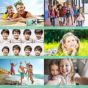 Digital Camera, Kids Camera with 32GB Card FHD 1080P 44MP Vlogging Camera with LCD Screen 16X Zoom Compact Portable Mini Rechargeable Camera Gifts for Students Teens Adults Girls Boys-Green