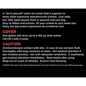 Projector Screen Paint - High Definition, 4K/8K, Ultra White - Gallon